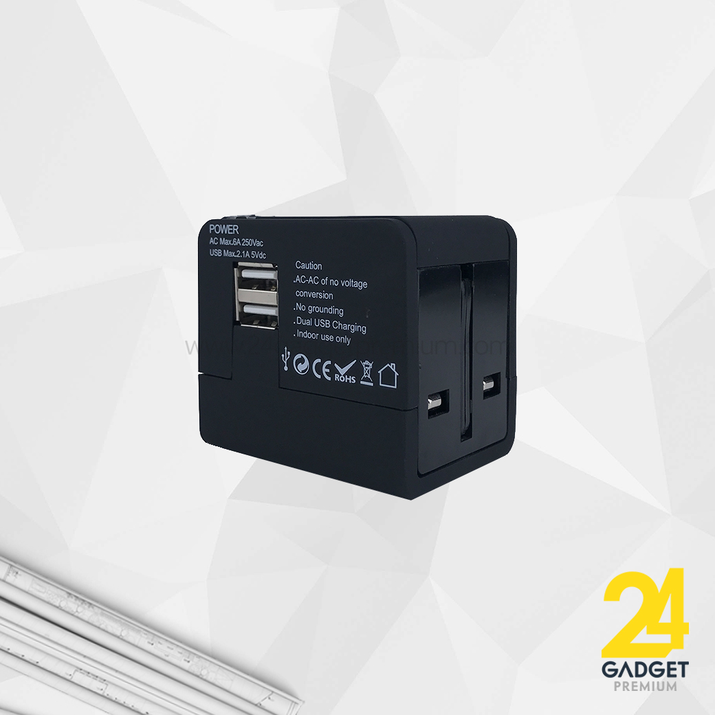 WorldTravelAdapter ปลั๊กUniversalAdapter พร้อมสกรีนโลโก้